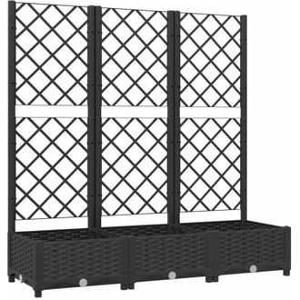 vidaXL Vidaxl - Jardini&egrave;re avec treillis Noir 120x40x121,5 cm pp