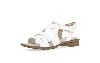 Gabor Damen Riemchensandalen, Frauen Sandalen,Moderate Mehrweite (G),offene Schuhe,Sandaletten,Sommersandalen,bequem,flach,Weiss,37.5 EU / 4.5 UK
