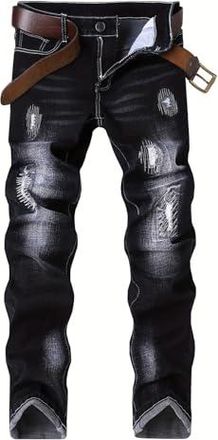 Generic Jean Homme Jean Homme Regular Jeans Homme Confortable Classique Pantalon en Jean Automne Slim Coupe Droite Fermeture &Eacute;clair D&eacute;contract&eacute;e - Minimalisme