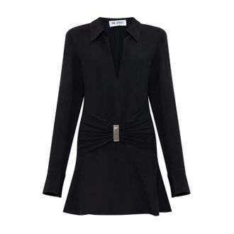 The Attico Femme, Robes, Noir, Taille: 38 FR Mini-robe &agrave; col en V