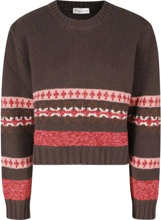 Roberto Collina Girocollo ML Riga Moulin&eacute; - Femme - Pulls - Brun - Taille: 40 FR