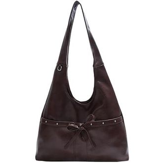 Generic Cymwer Sac &agrave; bandouli&egrave;re fourre-tout Simple en cuir PU pour femmes et filles, pour le travail, l&eacute;cole et les voyages (marron)
