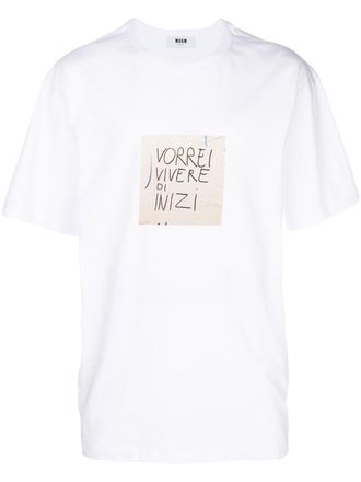 Msgm print T-shirt - Blanc