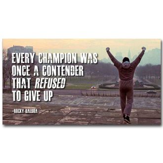 Inga Rocky Balboa Motivierende Zitate Seidenstoff Poster Prints Garage Wanddekoration Metallschild Poster 20,3 x 30,5 cm