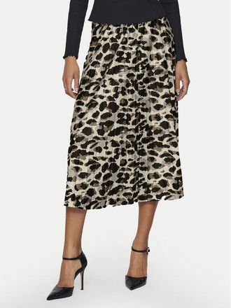 Vila Faltenrock Nitban Print 14068477 Beige Regular Fit