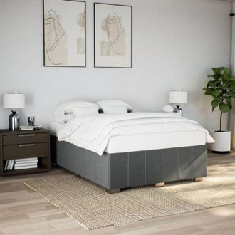 vidaXL Cadre de lit sans matelas gris fonc&eacute; 160x200 cm tissu