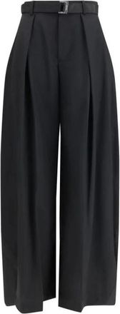 sacai Femme, Pantalons, Noir, Taille: 40 FR Wide Pantalons