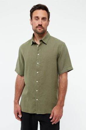 Givn Herren vegan Hemd Kurzarm Koda Faded Olive