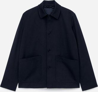Arket Jacke Aus Wolle Und Baumwolle -Blau