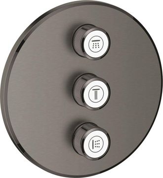 GROHE Grohtherm SmartControl 3-fach Bedienfeld, Hard Graphite geb&uuml;rstet (29122AL0) - Grohe