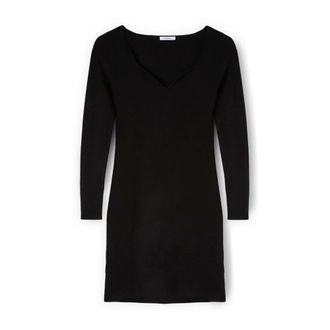 Motivi Femme, Robes, Noir, Taille: 38 FR Robe tube en maille avec encolure coeur
