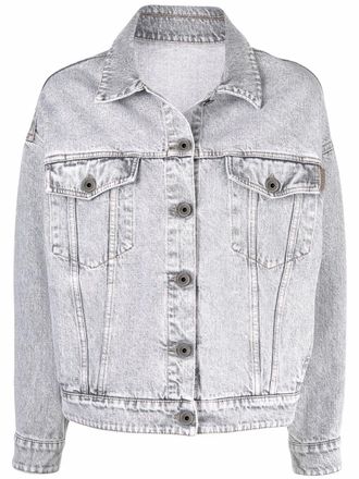 Brunello Cucinelli Jeansjacke im Oversized-Look - Grau