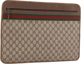 Gucci Pre-owned Vintage GG Canvas Clutch - Femme - Pre-owned - Beige - Taille: ONE Size