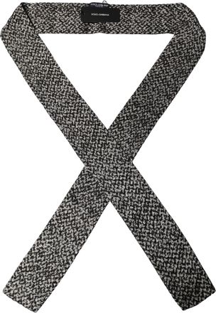 Dolce & Gabbana Herringbone Tweed Scarf - Black