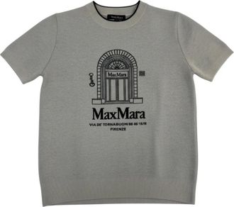 Max Mara Femme, Pulls, Gris, Taille: 40 FR Euforia Jacquard Knit T-shirt