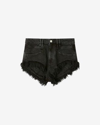 Isabel Marant Short Eneidao - Femme - Noir D&eacute;lav&eacute; - Taille 38 - Marant &Eacute;toile