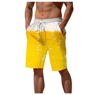 Generic Short de bain homme imprim&eacute; 3D Oktoberfest Short de bain d&eacute;t&eacute; Short de plage Maillot de bain 3XL, Rose, XXL
