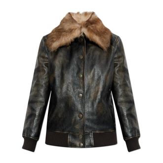 Dolce & Gabbana Lederjacke - - Jackets - Damen - Braun - S