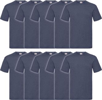 Fruit Of The Loom Valueweight T 10er Pack Herren T-Shirt Mehrpack, Gr&ouml;&szlig;e:3XL, Farbe:Vintage Navy meliert