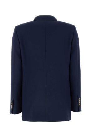 Valentino Garavani Womens Navy Blue Wool Blazer Indaco Giacche E Gilet Jacket