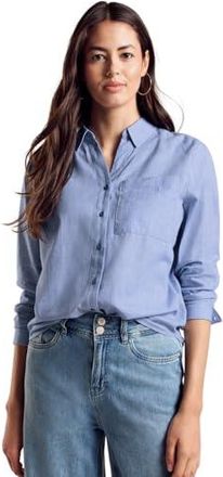 Street One A344986 Chemisier Chambray, Bleu Marine, 40 Femmes T-Shirt