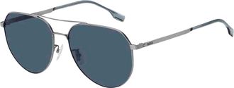 HUGO BOSS 1473/F/SK 0R81 Sonnenbrille f&uuml;r Herren (Silber/Blau)