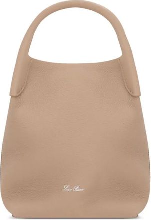 Loro Piana Kleine Bale Schultertasche - Nude