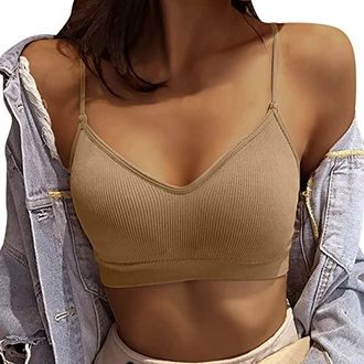 Generic D&eacute;bardeur Femme Maillot De Corps Camisole Sexy &agrave; Bretelles Spaghetti avec Garniture en Dentelle Contrastante pour Femmes Parfaite pour Les Tenues de R
