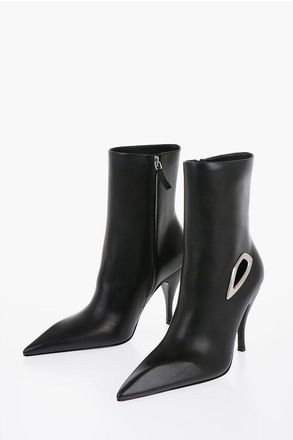 Off-white Leather Ankle Boots CRESCENT with 10cm Cut-out size 38