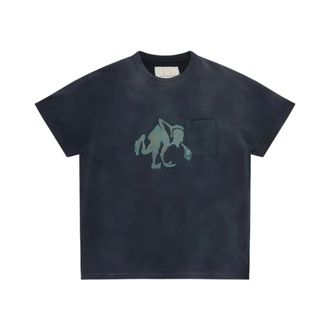 ERL Erl, Homme, Tops, Bleu, Taille: L Chest Pocket Graphic T-Shirt