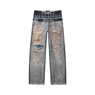 Purple Trompe Loeil Boxer - - Jeans - Herren - Blau - W32