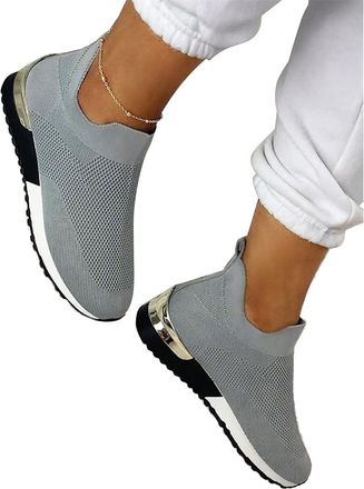 ORANDESIGNE Damen Modisch Laufschuhe Frau Mädchen Atmungsaktiv Mesh Sportschuhe Klassisch Elastisch Leichtgewicht Weich Gemütlich rutschfest Freizeit Tennisschuhe