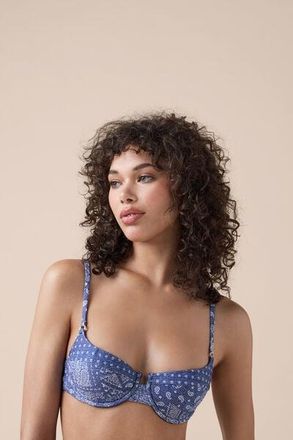 Calzedonia Push-up-bikinioberteil Paisley Blau