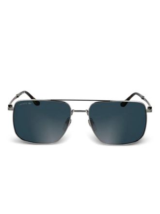 Lacoste Sonnenbrille mit eckigem Gestell - Grau