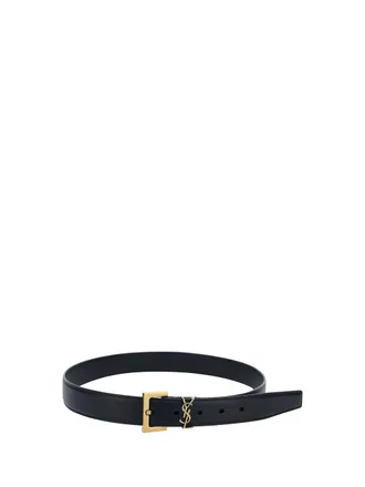 Saint Laurent Womens Leather Belt Nero Calf Bos Taurus E Braces