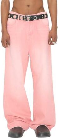 Minetom Jeans pour Hommes Pantalon Jeans Denim Pants Pantalon D&eacute;contract&eacute; Ample &Agrave; Jambe Large Droite Styles D&eacute;chir&eacute; Hip Hop Jean De Skate Adolescent Cargo Vin