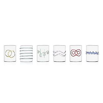Ichendorf Milano 09352.007Ar Lot de 6 verres &agrave; eau en verre 30 cl Assortis Collection Dec&ograve; Arlequin