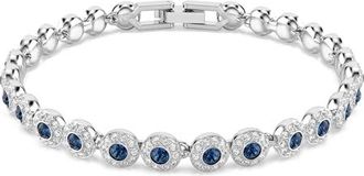 Swarovski Bracelet Tennis Una Angelic, Taille ronde, Bleu, Métal rhodié