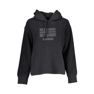 Napapijri Schwarzer Baumwoll-Hoodie Sweatshirt Bestickt Logo - - Sweatshirts & Hoodies - Damen - Schwarzk - XS
