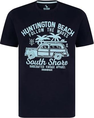 Sth. Shore T-shirt col rond en jersey de coton imprimé graphique « Colwell » pour homme, Sky Captain Navy, L