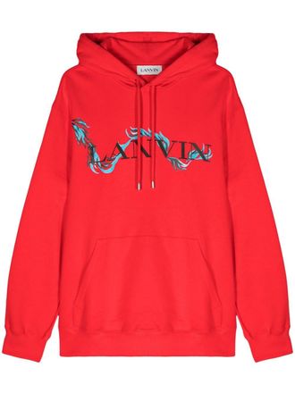 Lanvin hoodie à dragon imprimé - Rouge