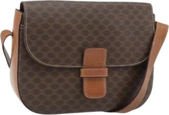Celine Pre-owned Sac bandouli&egrave;re vintage en toile Macadam - Femme - Pre-owned - Brun - Taille: ONE Size