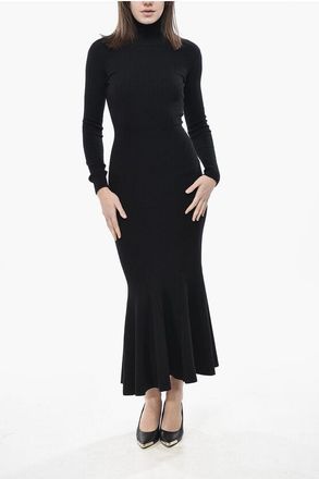 Balenciaga Ribbed Cashmere-Blend Turtleneck Dress size Xs