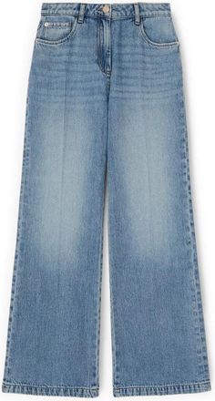 Motivi Femme, Jeans, Bleu, Taille: 40 FR Jeans Palazzo avec Pli Marqu&eacute;