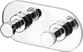 Geesa Nemox Handtuchhaken doppelt, Haken aus Edelstahl, Chrom, 98 x 48 x 34 mm