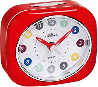 Atlanta Mocassin Kinderwecker ohne Ticken für Mädchen mit Licht Rot - 1983/1