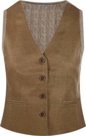 Max Mara Femme, Vestes, Brun, Taille: 42 FR Calibri Tricots Gilet