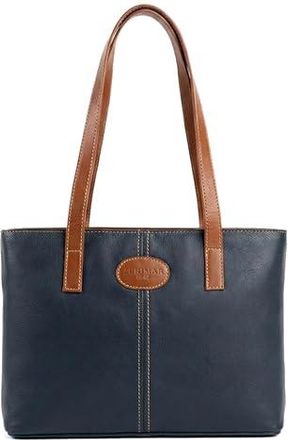 Zerimar | Sac bandouli&egrave;re en cuir v&eacute;ritable pour femme | Sac bandouli&egrave;re en cuir naturel pour femme | Id&eacute;al au quotidien, en voyage ou au travail | Bleu marin