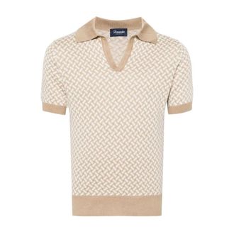 Drumohr Polo Razor Blade - - Tops - Herren - Beige - M