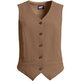 Lands End Weste aus Crêpe, Damen, Größe:48-50 plus, Braun, Polyester, by Lands End